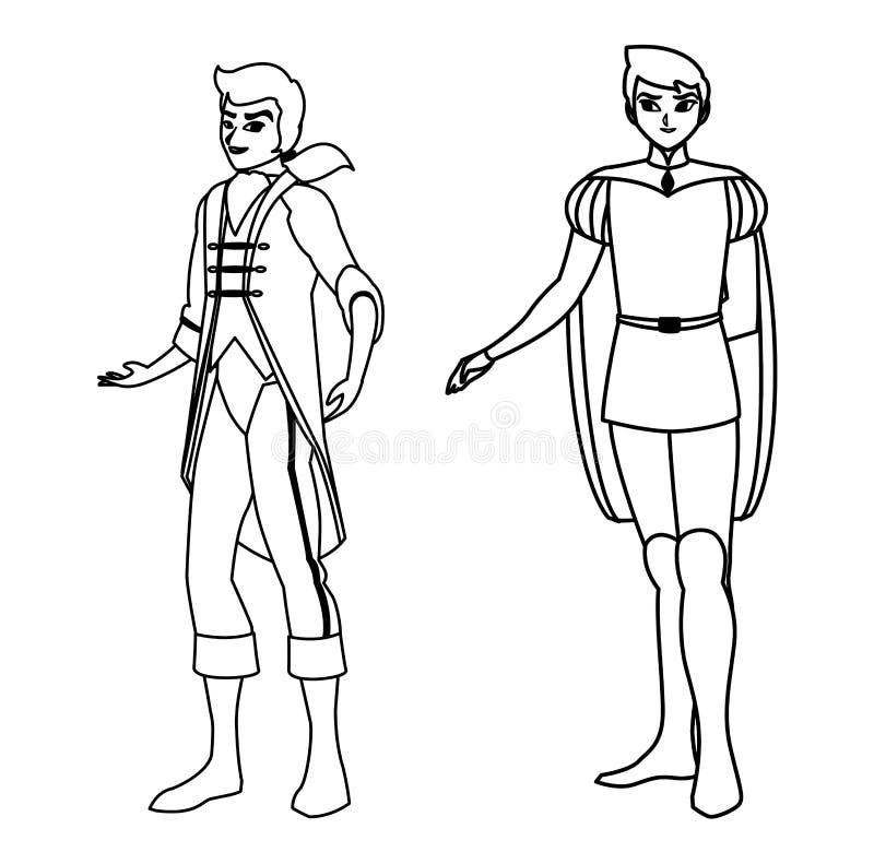 Princes Charming of Tales Characters Stock Illustration - Illustration ...