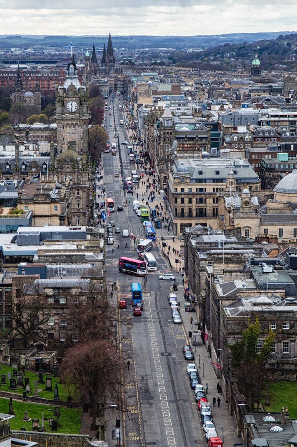 Princes Steet stock photo. Image of balmoral, hill, travel - 71956316