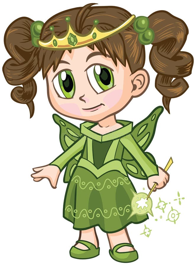 Princesa De Hadas Girl Vector Cartoon Del Animado Ilustración del ...