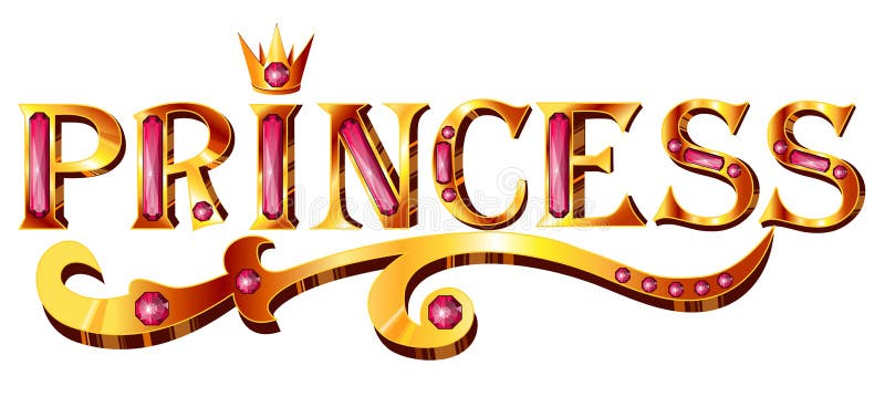 Palabra De La Princesa - Letras De Oro Ilustración del Vector ...