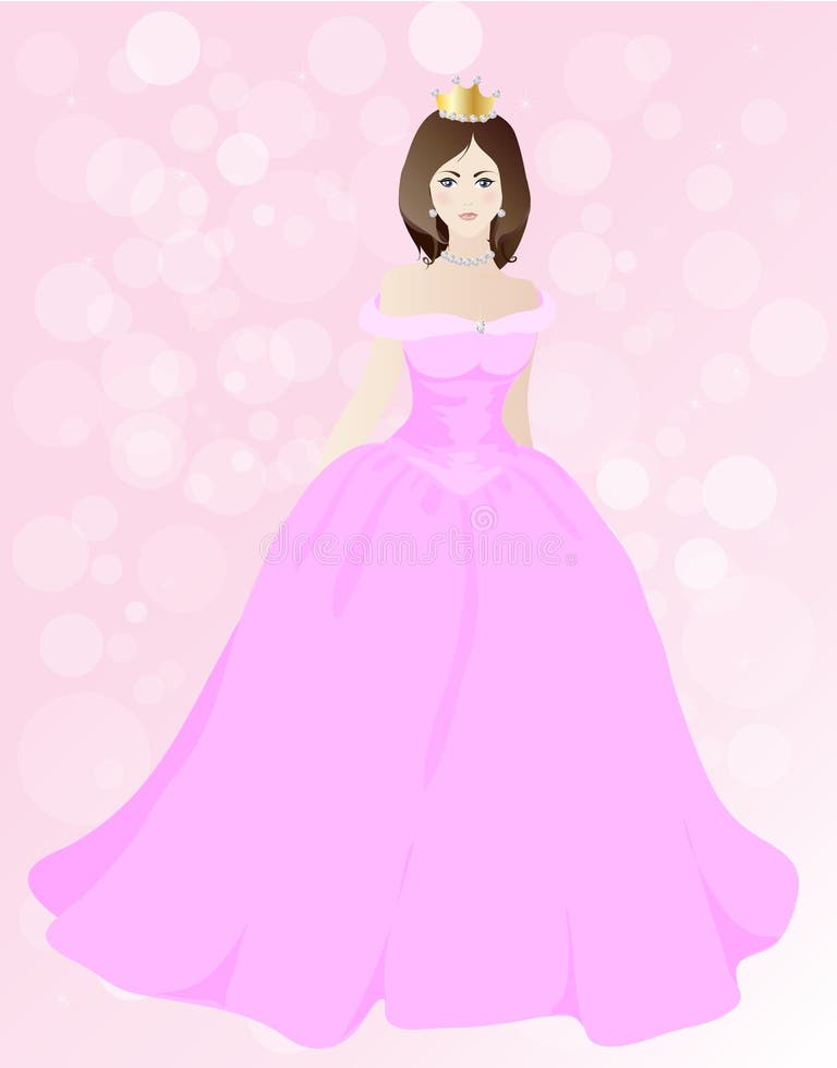 Princess Cinderella Pink Dress Stock Illustrations – 518 Princess ...
