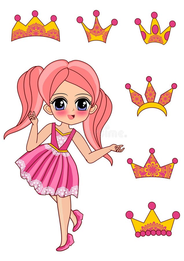 Tecknad Filmprinsessa Rapunzel Vektor Illustrationer - Illustration av ...