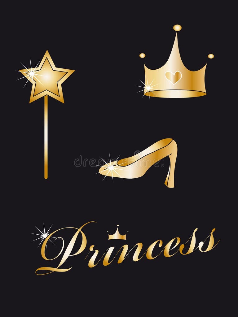 Golden Princess Shoe Stock Illustrations – 76 Golden Princess Shoe ...