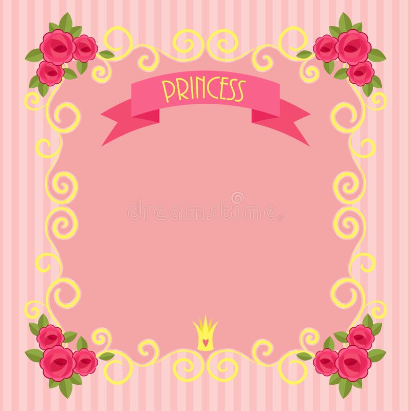 Princess pink frame stock vector. Illustration of adorable - 25574491