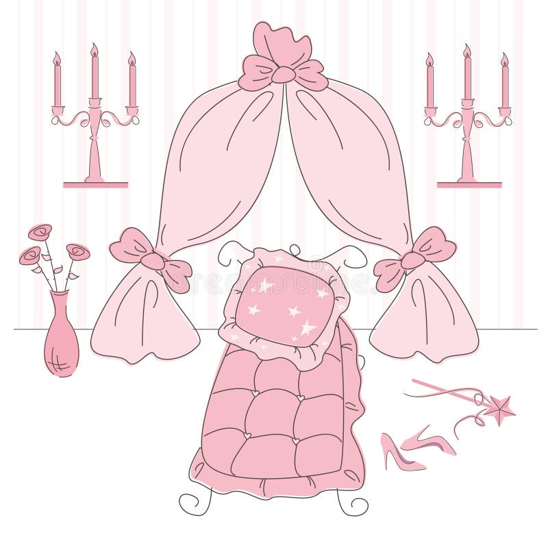 Princess bedroom stock vector. Illustration of decoration - 30805891