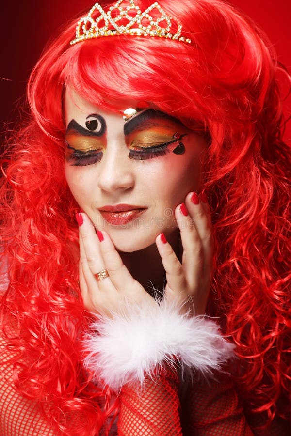 Princess with Bright Red Hair Stock Photo - Image of cosmetics, happy ...