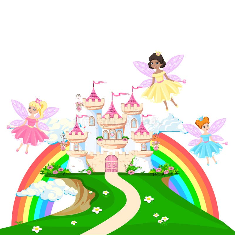 The Magical Castle of a Beautiful Princess Stock Vector - Illustration ...