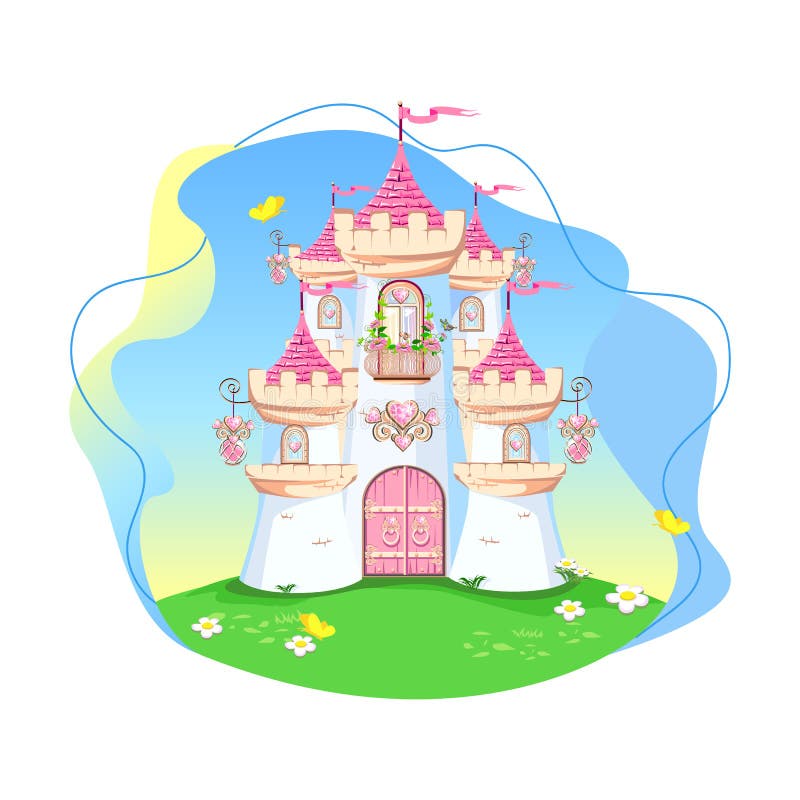 Fairy Tale Background with Princess Castle Stock Vector - Illustration ...
