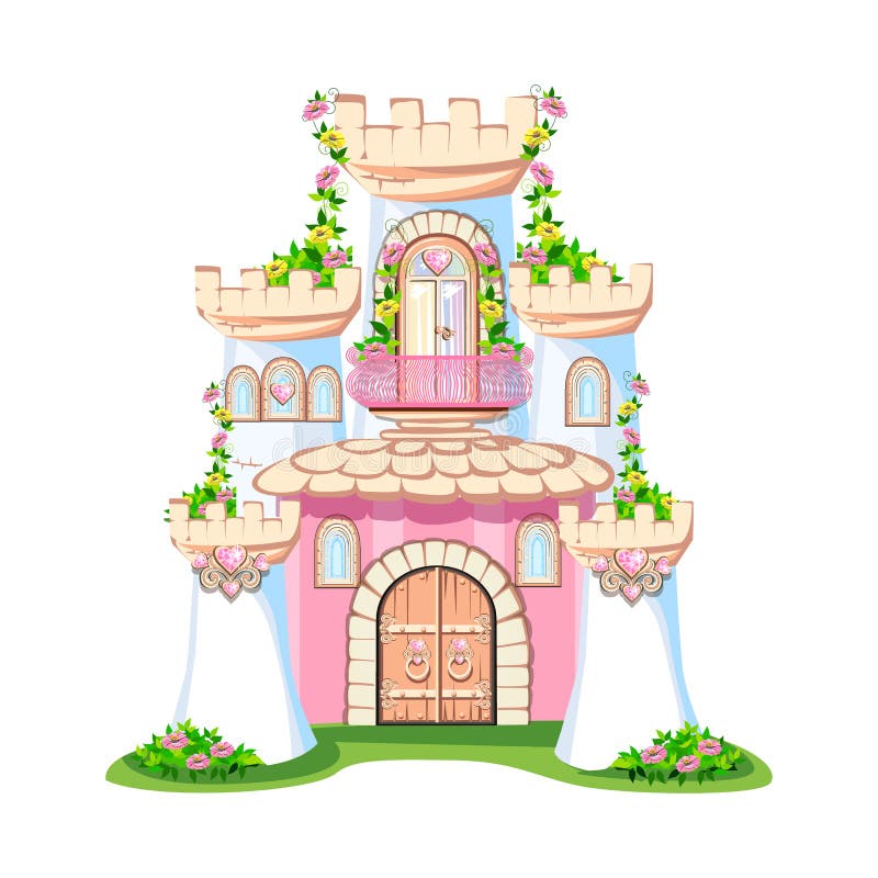 Fairy Tale Beautiful Pink Castle of a Beautiful Princess with a Balcony ...
