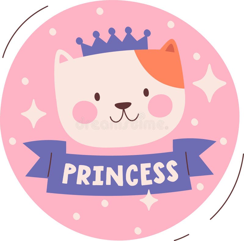 Princess Cat Sticker stock vector. Illustration of print - 293872490