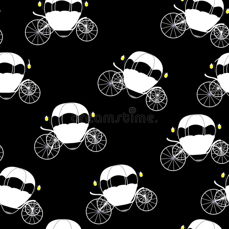 Princess Cinderella Fairytale Carriage. Seamless Pattern Stock Vector ...