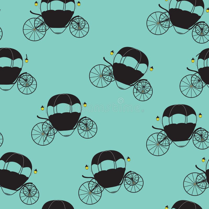 Princess Cinderella Fairytale Carriage. Seamless Pattern Stock Vector ...