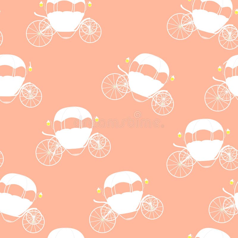 Princess Cinderella Fairytale Carriage. Seamless Pattern Stock Vector ...