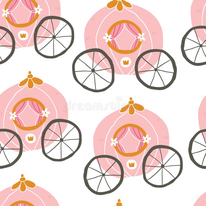 Princess Cinderella Seamless Pattern Vector Stock Vector - Illustration ...