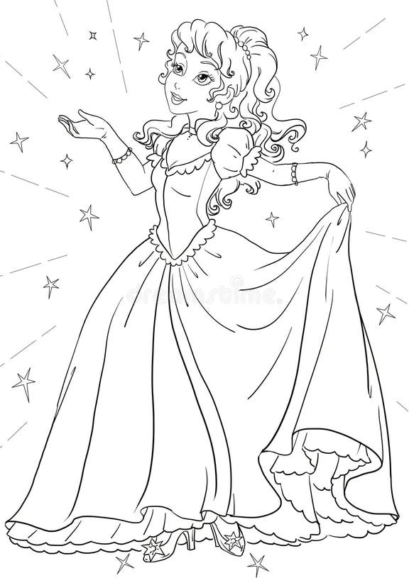 Princess Outline Stock Illustrations – 20,992 Princess Outline Stock ...