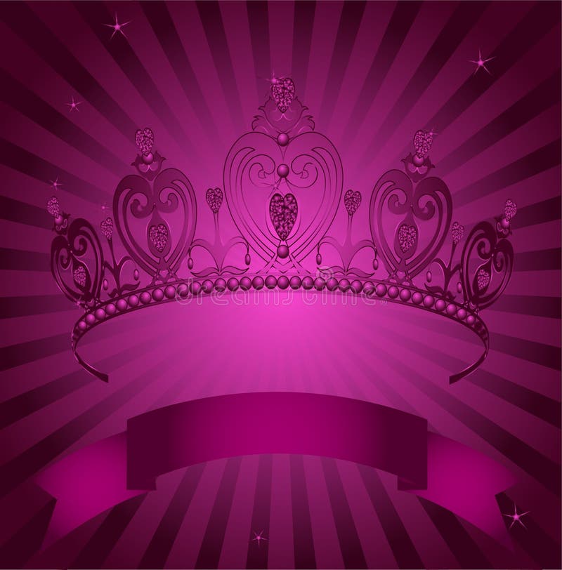 Princess Crown on Radial Grange Background Stock Vector - Illustration ...