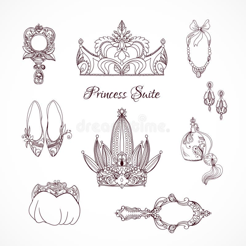 Princess design elements stock vector. Illustration of female - 209344631