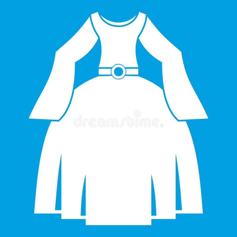 Princess dress icon white stock vector. Illustration of comfortable ...