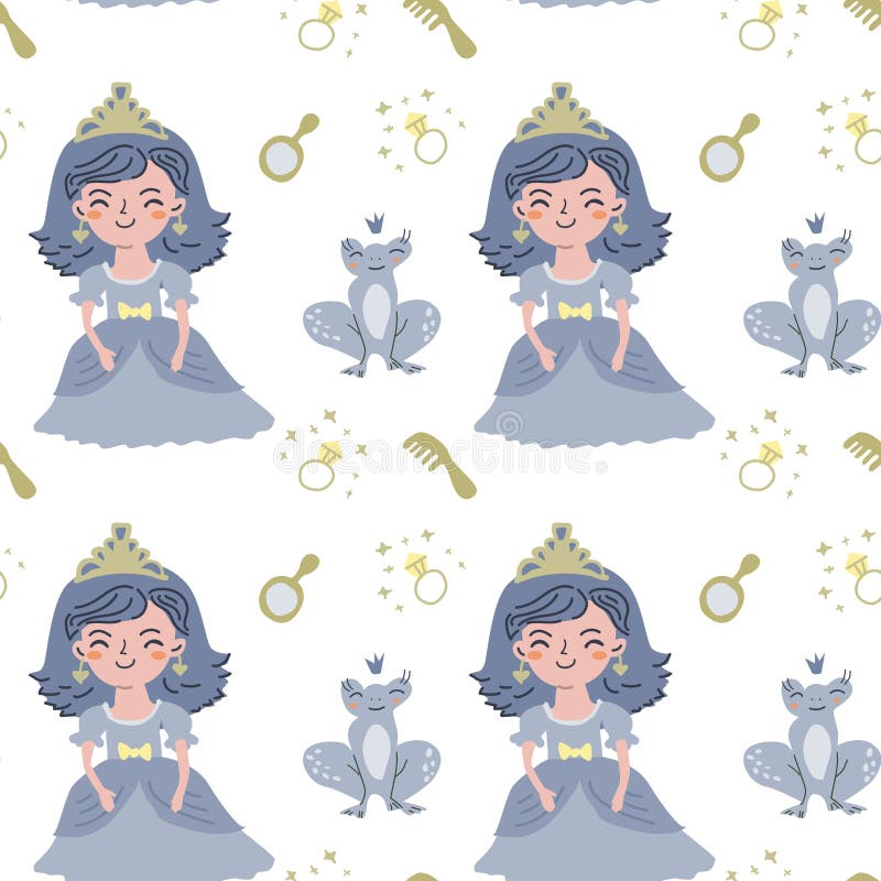 Princess and Fantasy Creature Pattern Design for Children S Textiles ...