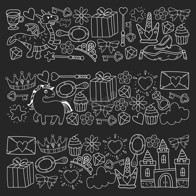 Princess and Fantasy Icon and and Design Element for Invitation and ...