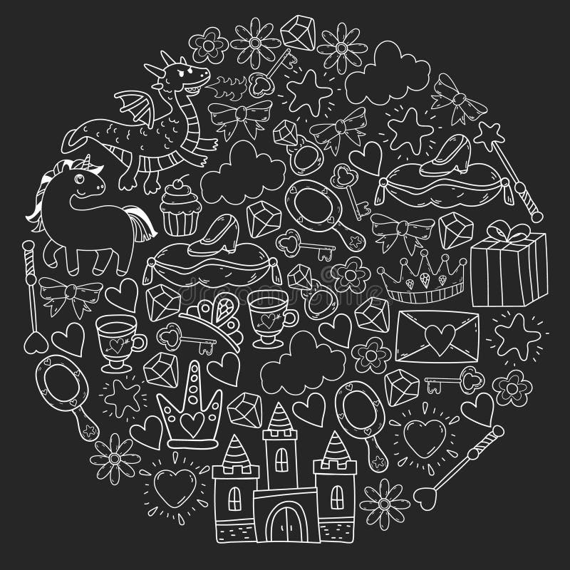 Princess and Fantasy Icon and and Design Element for Invitation and ...