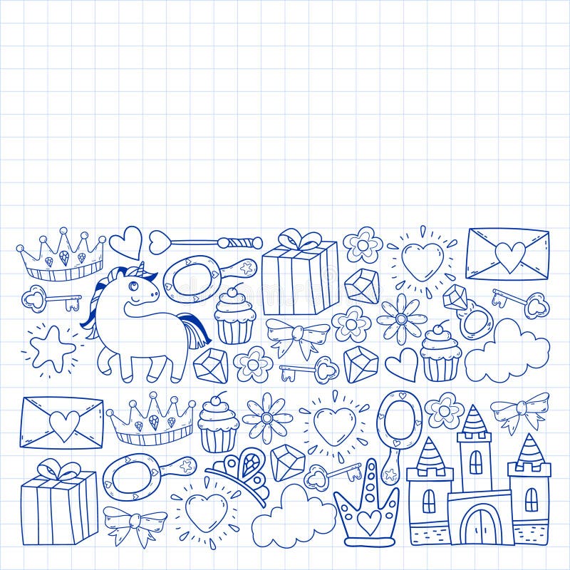 Princess and Fantasy Icon and and Design Element for Invitation and ...