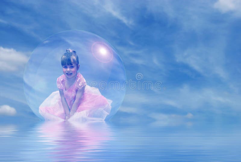 Princess Floating in Bubble Stock Photo - Image of cute, pink: 2745374