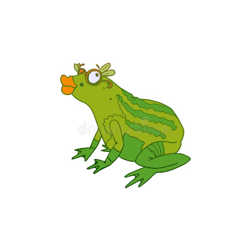 Princess Frog with Lips Colored Vector Sketch Stock Vector ...