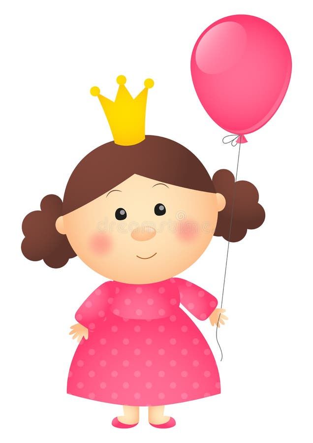 Princess girl stock vector. Illustration of pretty, pink - 36781905