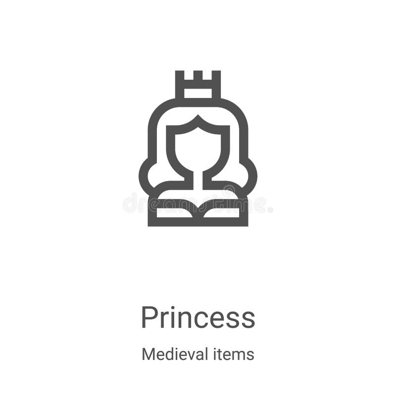 Princess Icon Vector from Fantastic Characters Collection. Thin Line ...