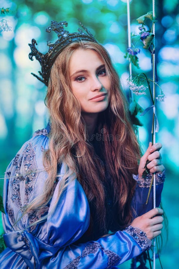 Princess in magic forest stock image. Image of lady, dress - 75941015