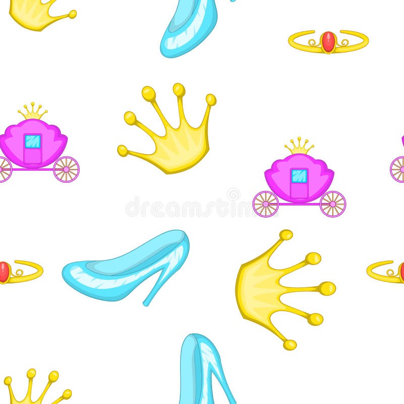 Princess Pattern, Cartoon Style Stock Vector - Illustration of magic ...
