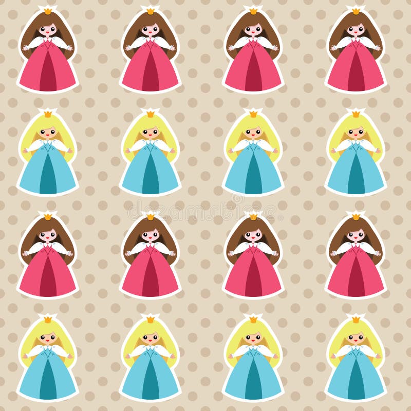 Princess pattern stock vector. Illustration of girl, princess - 34012132
