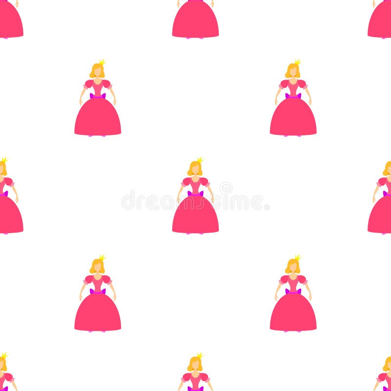 Princess in Pink Dress Pattern Seamless Vector Stock Vector ...