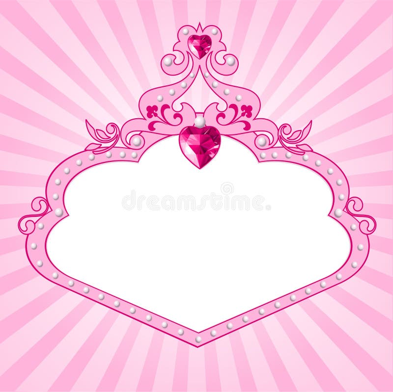 Pink Princess Frame Party Invitation Card Stock Illustration ...