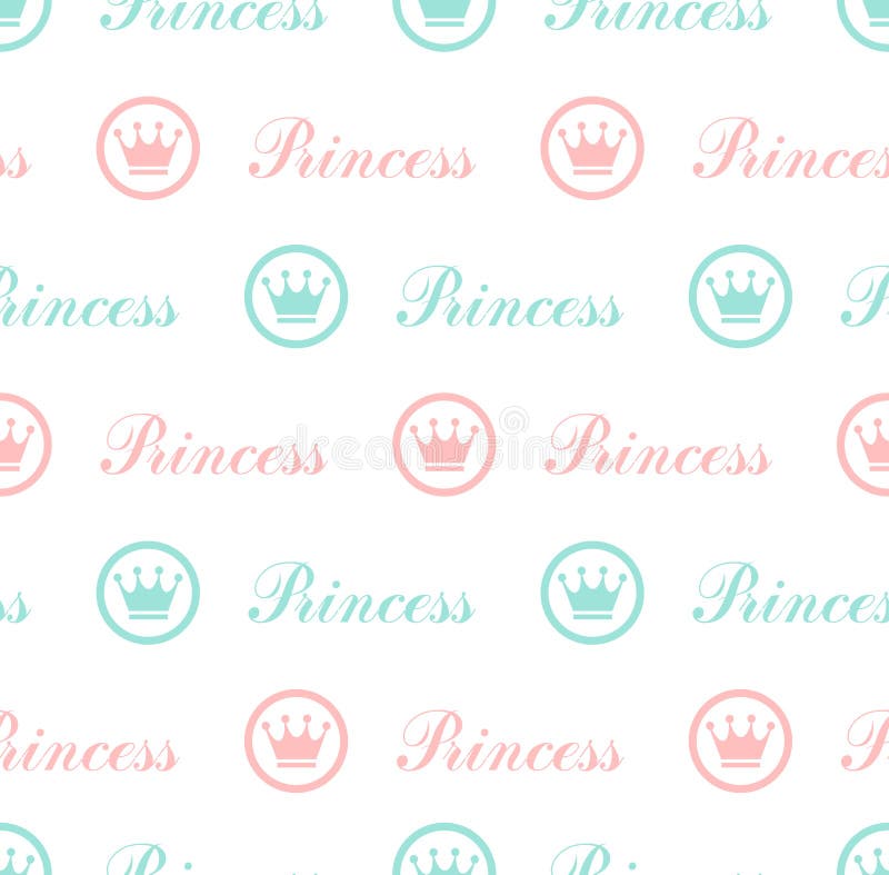 Princess Seamless Pattern Background Stock Vector - Illustration of ...