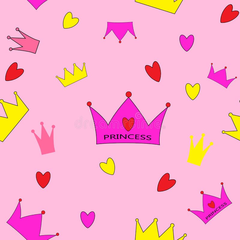 Princess Seamless Pattern Background Vector Illustration Stock Vector ...