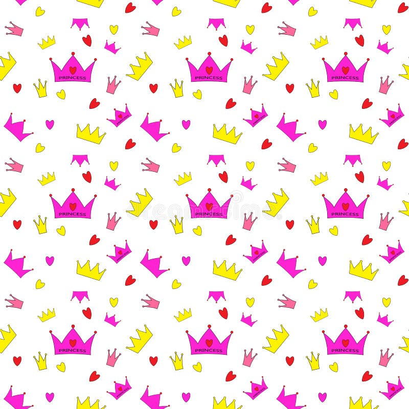 Princess Seamless Pattern Background Vector Illustration Stock Vector ...