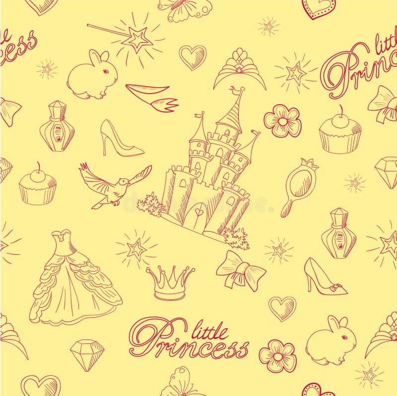 Princess seamless pattern. stock vector. Illustration of decoration ...