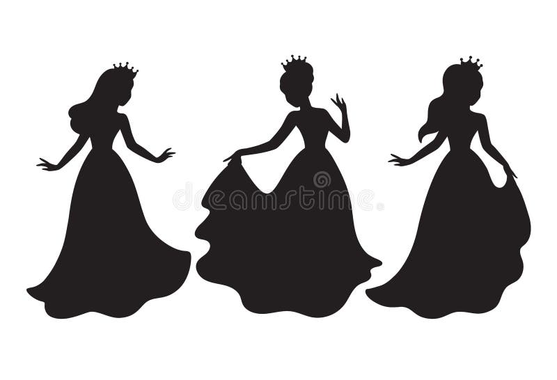 Princess Silhouette Vector Illustration Stock Vector - Illustration of ...