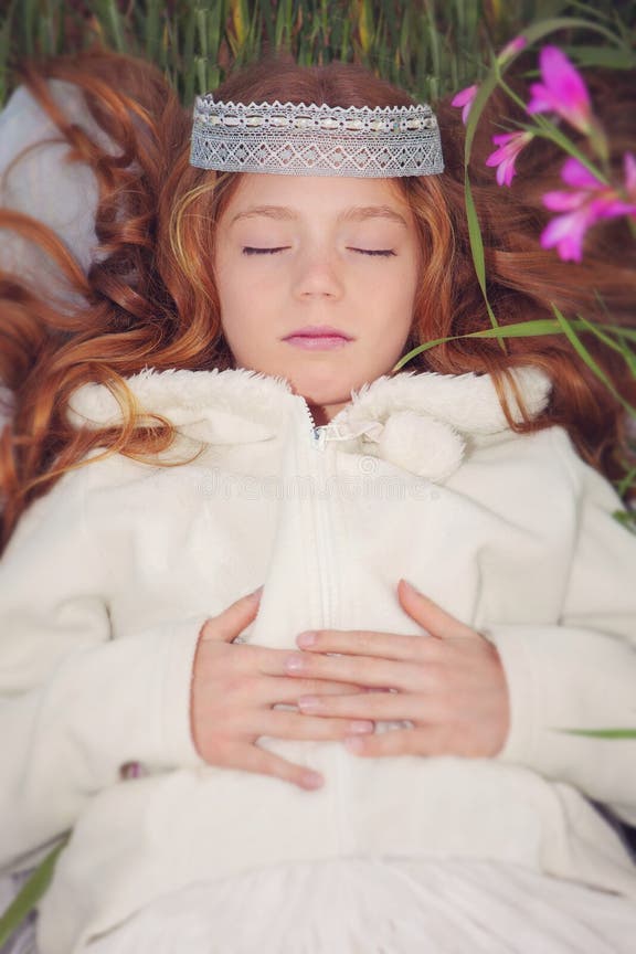Princess Sleeping Magic Spell Stock Image - Image of portrait, model ...