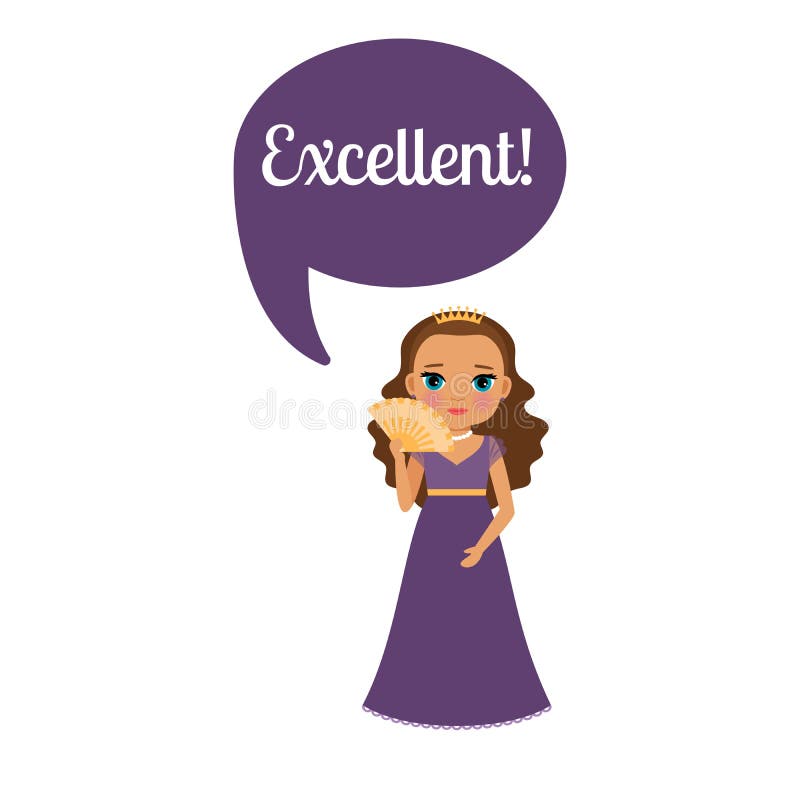Princess with Speech Bubble Excellent Stock Vector - Illustration of ...
