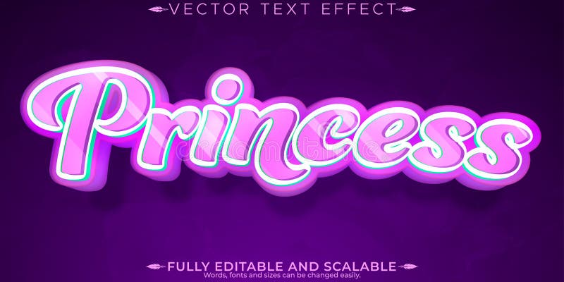 Princess Text Effect, Editable Cute and Girl Customizable Font Style ...