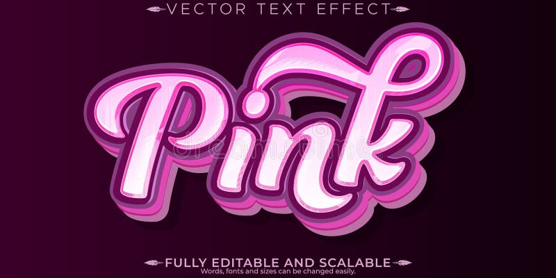 Princess Text Effect, Editable Queen and Pink Text Style Stock Vector ...