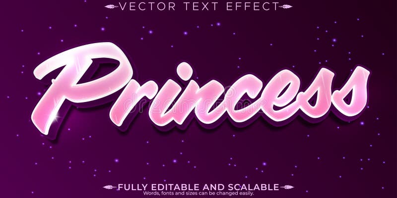 Princess Text Effect, Editable Royalty and Elegant Customizable Font ...