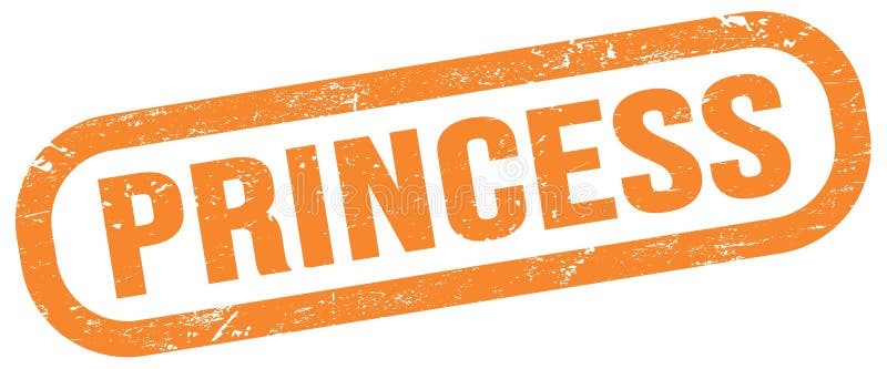 PRINCESS, Text Written on Orange Stamp Sign Stock Illustration ...