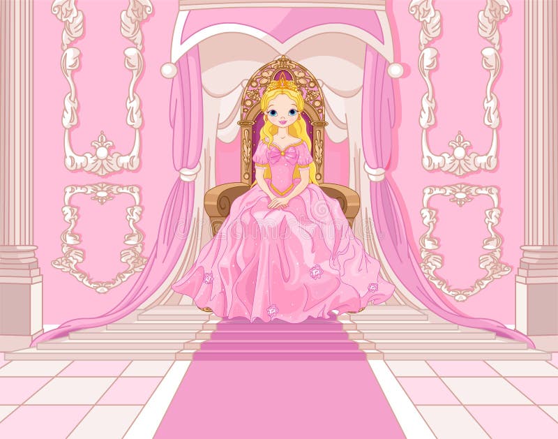 Princess on the throne stock vector. Illustration of backgrounds - 42520809