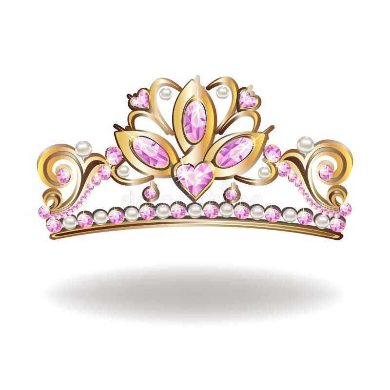 Princess Crown Pearls Pink Stock Illustrations – 137 Princess Crown ...