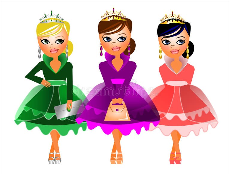 Teenage High Fashion Diva Princesses Stock Illustrations – 1 Teenage ...