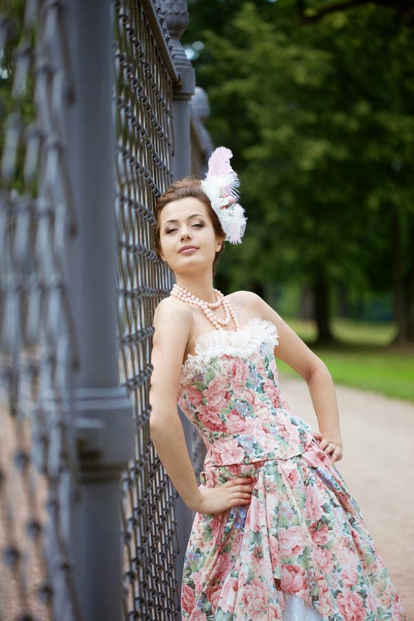 Princess in an Vintage Dress in Nature Stock Image - Image of dream ...